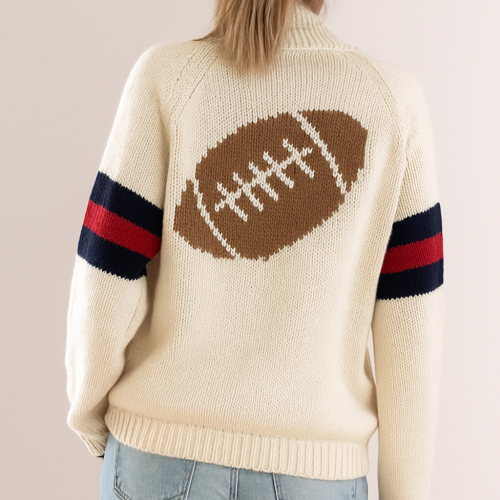 Varsity Football Cardigan, Navy/Red – 365 Collective by Abigail Fox ...