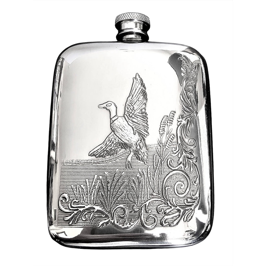 Elegant Mallard Duck Pewter Flask by Corbell Silver – 365 Collective